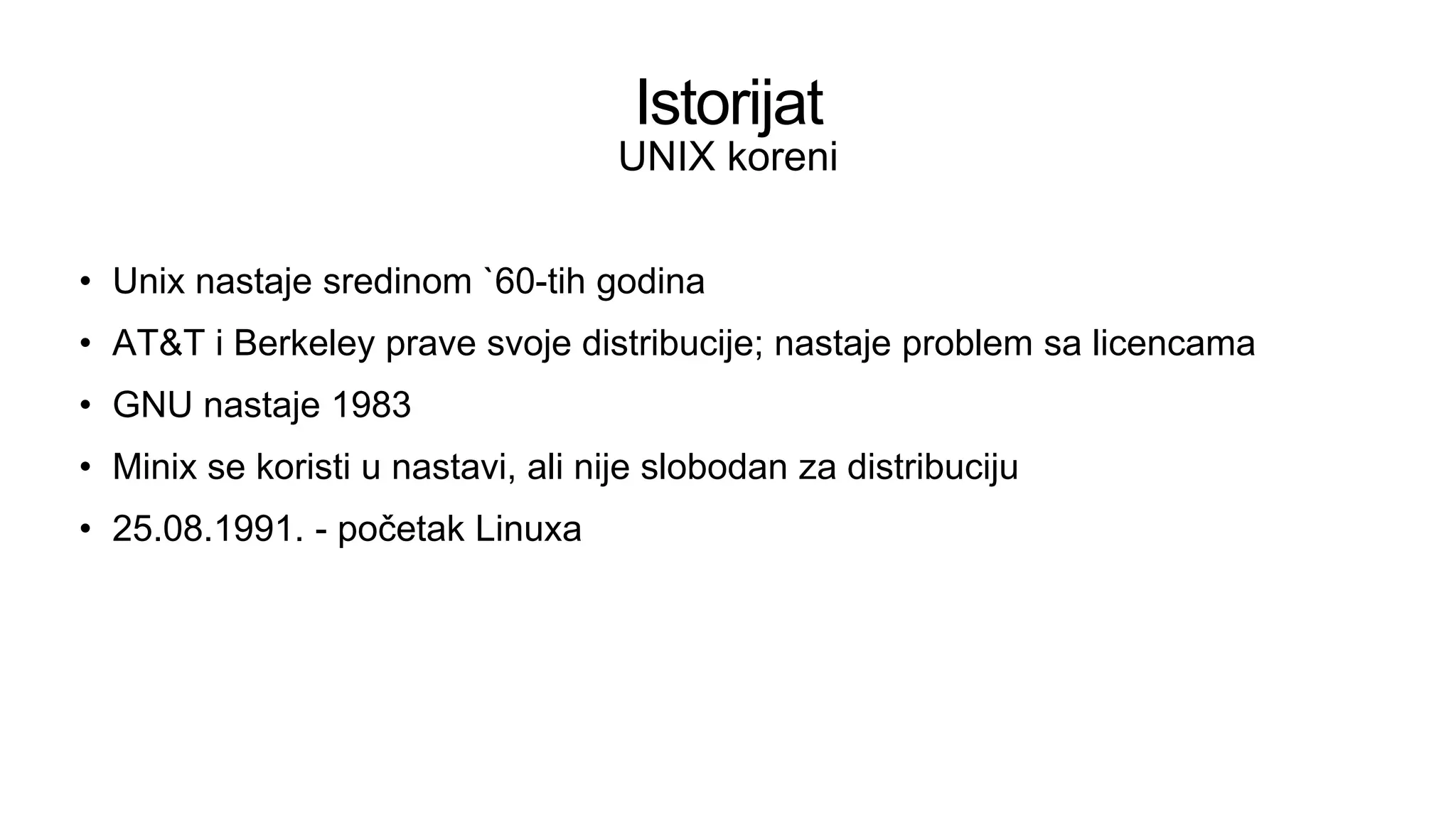 Linux osnove prezentacija o linuxu na srpskom | PPTX
