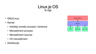 Linux osnove prezentacija o linuxu na srpskom | PPTX