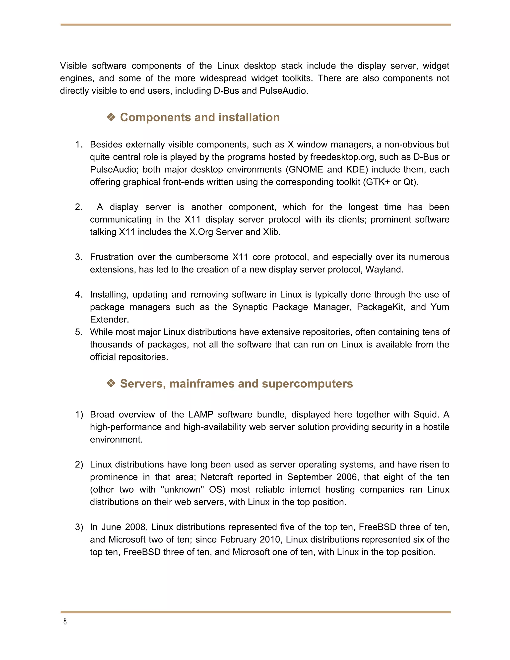 Linux OS presentation | PDF