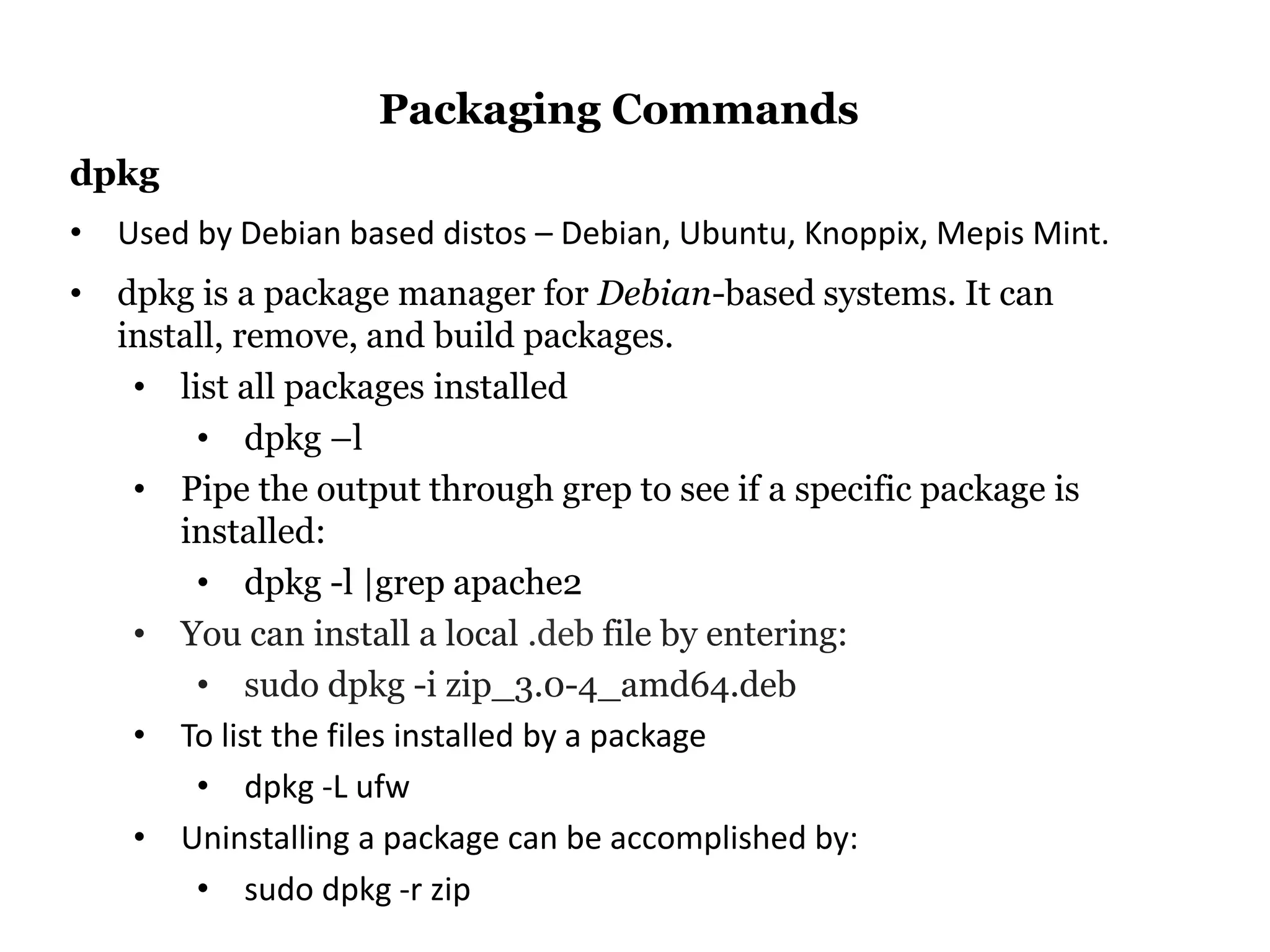 Linux Package Management.pptx | Operating Systems | Computer Software and Applications
