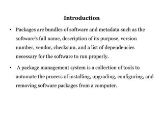 Linux Package Management.pptx | Operating Systems | Computer Software and Applications