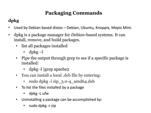 Linux Package Management.pptx | Operating Systems | Computer Software and Applications