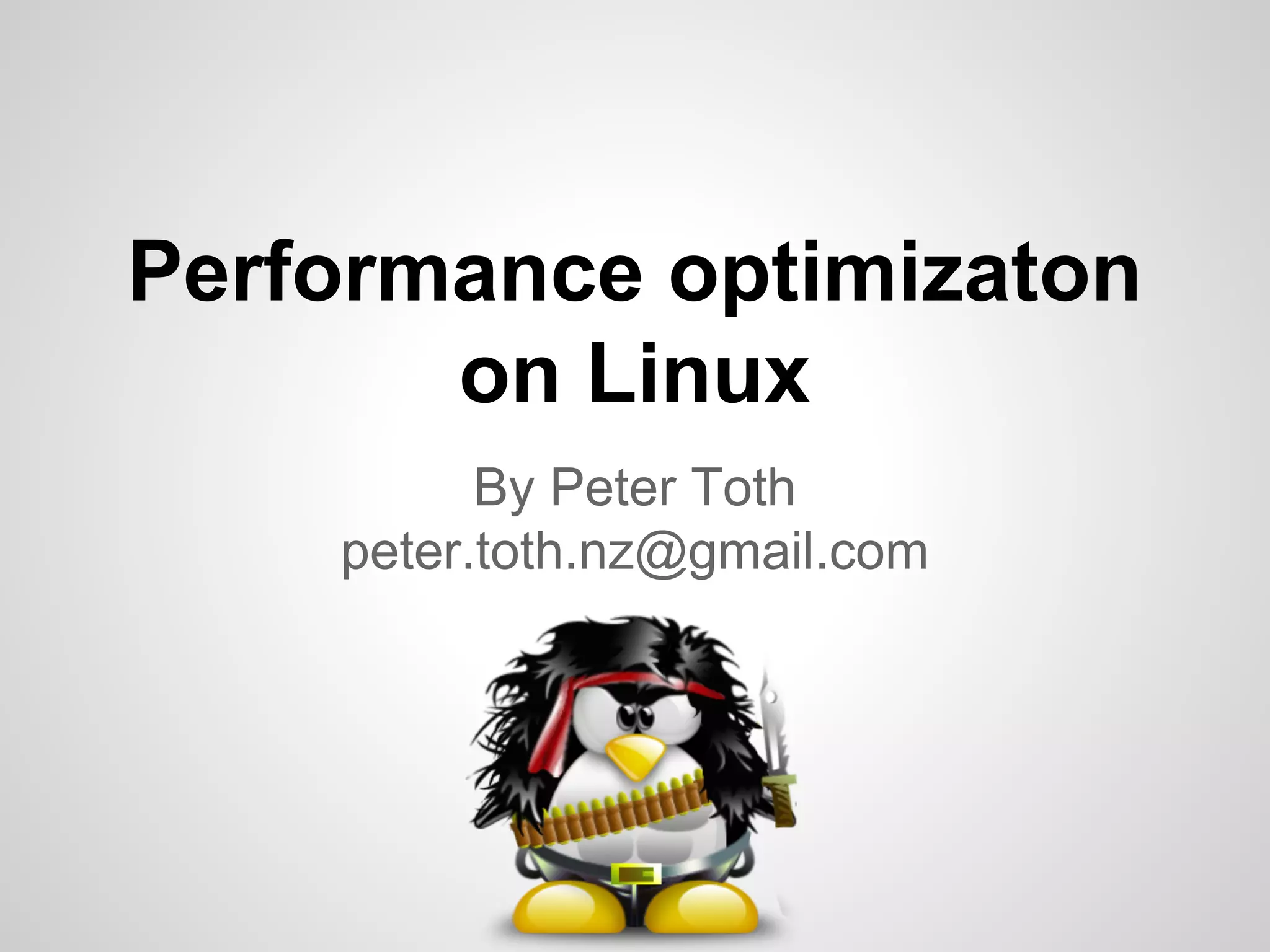 Performance optimization on Linux by Peter Toth | PPT