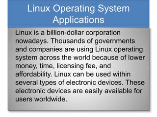 LINUX ppt.linux operating system and digram | PPTX
