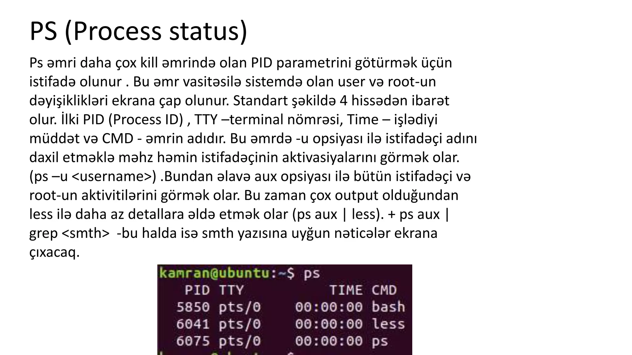 Azərbaycanca Linux-un sadə (elementary) əmrləri | PPTX