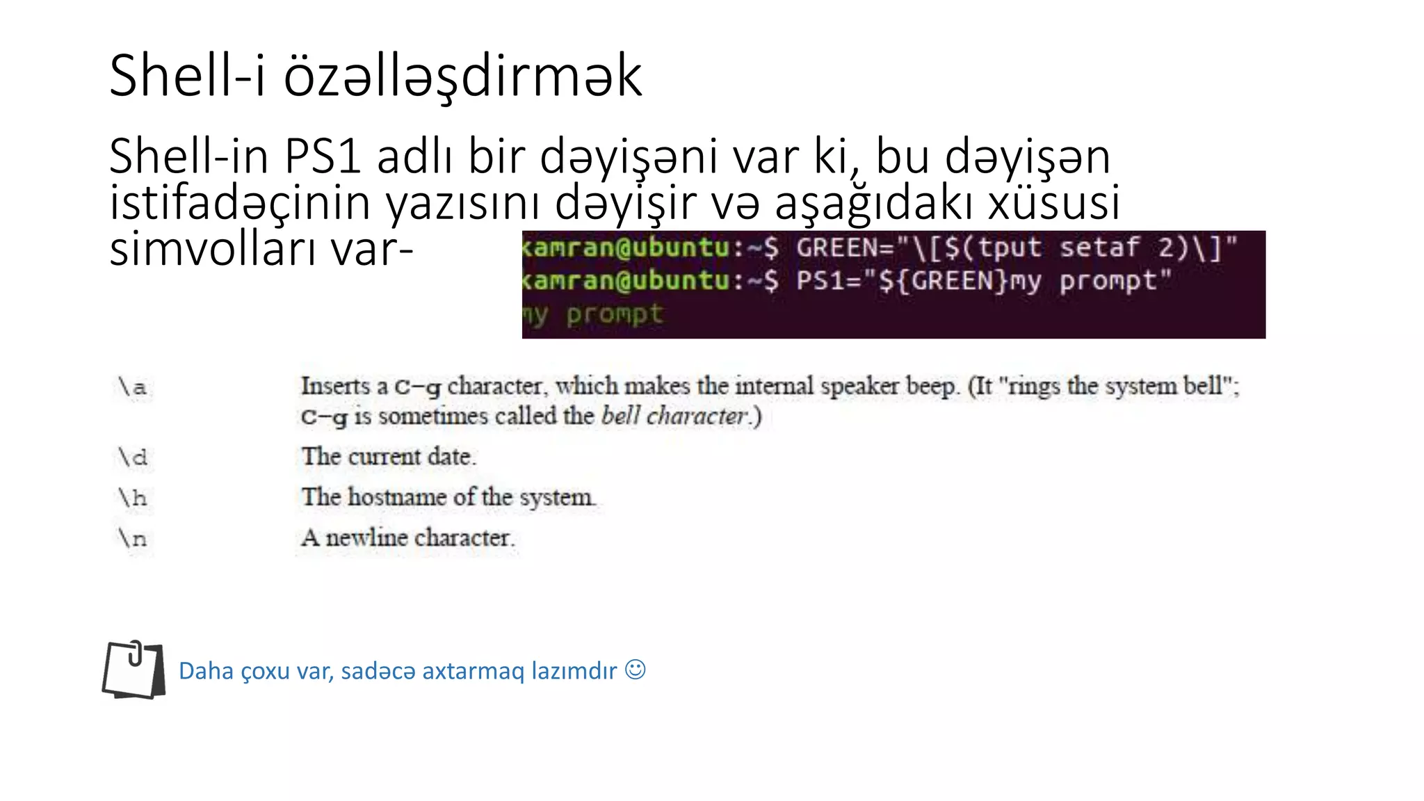 Azərbaycanca Linux-un sadə (elementary) əmrləri | PPTX