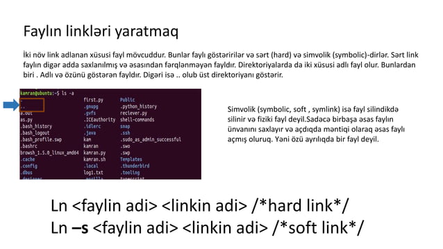 Azərbaycanca Linux-un sadə (elementary) əmrləri | PPTX