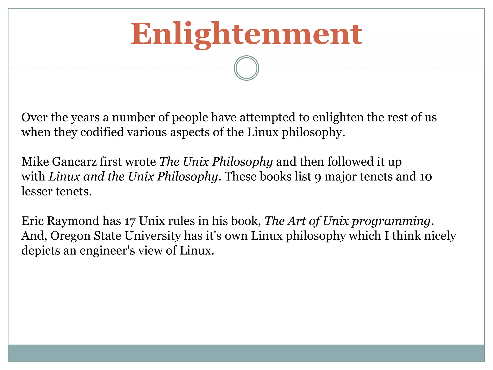 Linux principles and philosophy | PPT
