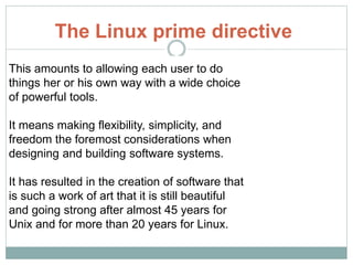 Linux principles and philosophy | PPTX