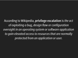 Privilege Escalation On Linux | PPTX