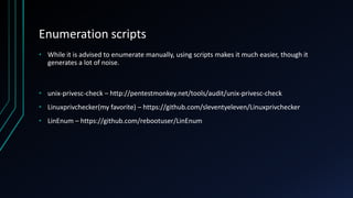 Linux privilege escalation 101 | PPTX