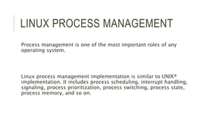 Linux process management | PPTX