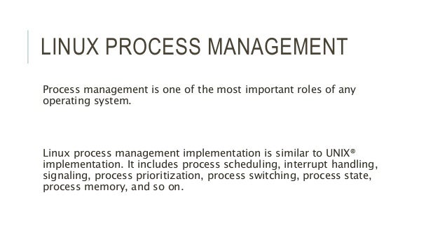 Linux Process Management