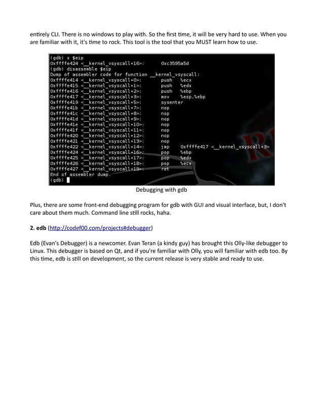 Reverse Engineering in Linux - The tools showcase | PDF
