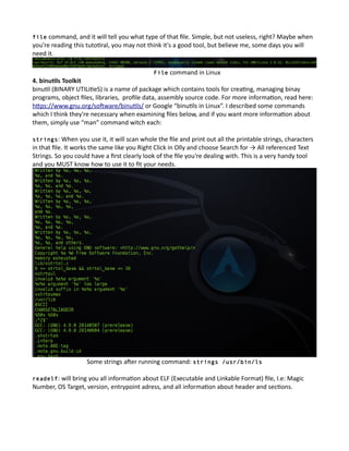 Reverse Engineering in Linux - The tools showcase | PDF