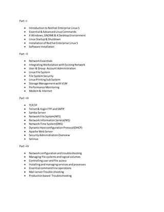Linux syllabus | PDF
