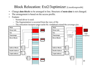 Linux Symposium 2009 Slide Suzaki "Effect of readahead and file system ...