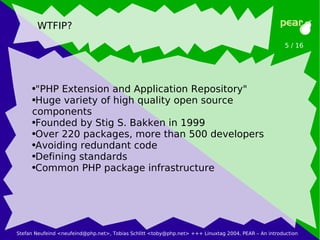 PEAR - An introduction | PDF | Operating Systems | Computer Software and Applications