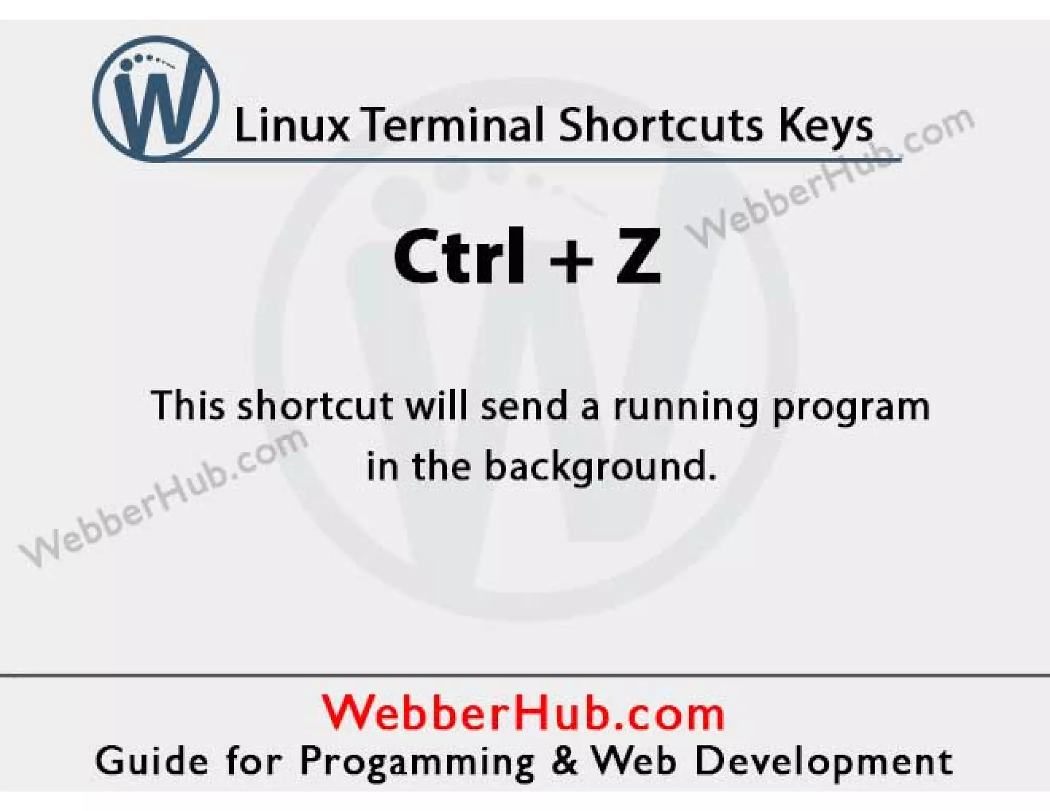 Linux terminal shortcut Keys - WebberHub | PPT