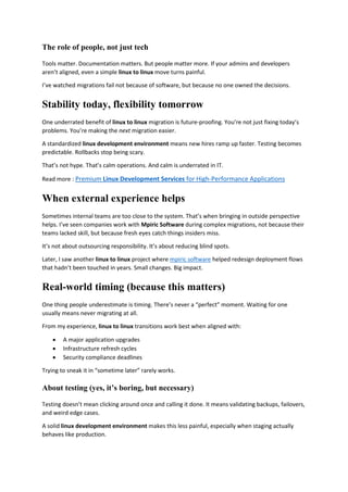 Linux to Linux Migration as a Long-Term IT Modernization Strategy. | PDF