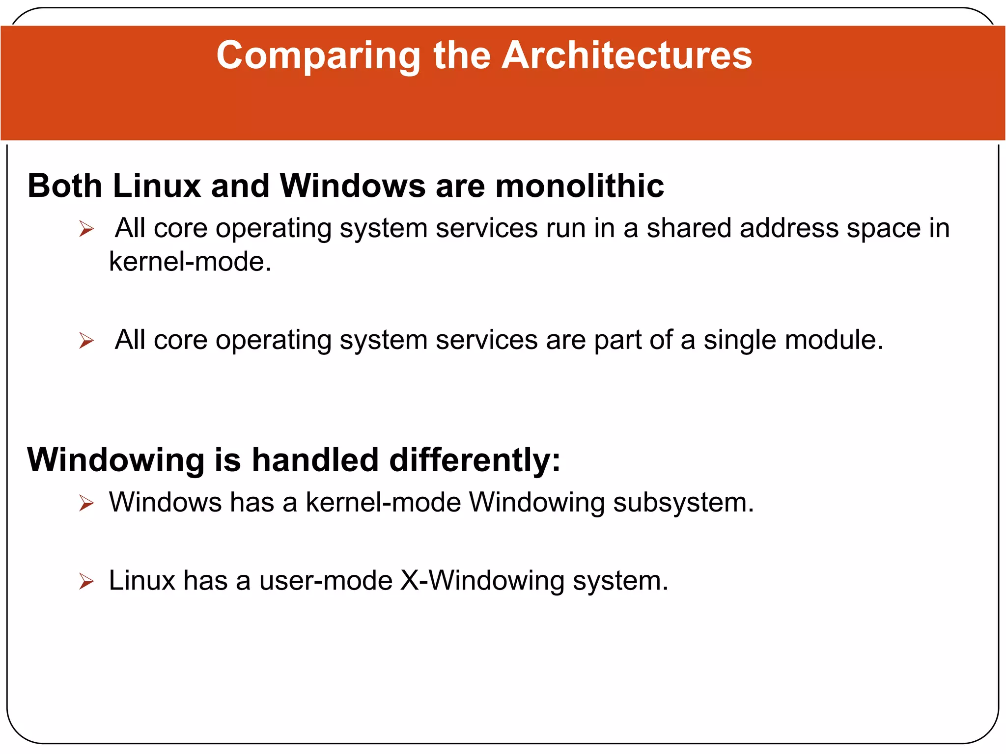 Linux vs windows | PPTX | Computing | Technology & Computing