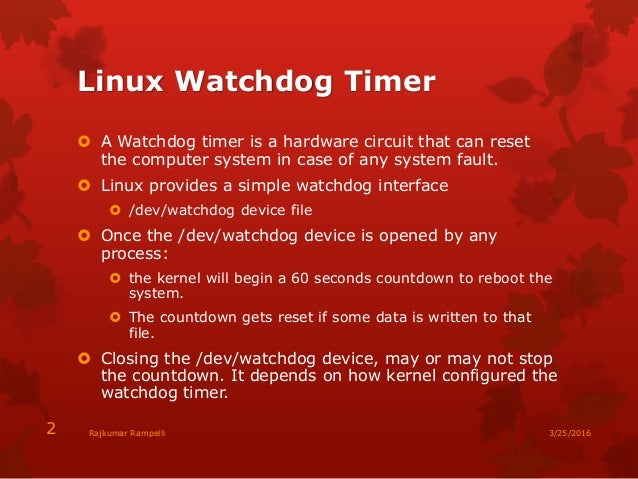 Linux watchdog timer