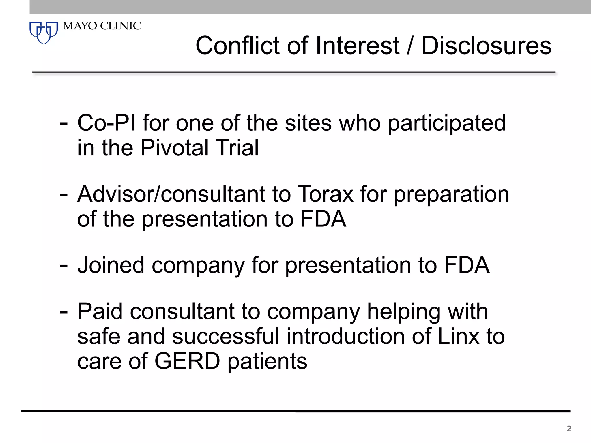 Advances in Managing GERD - LINX | PPT