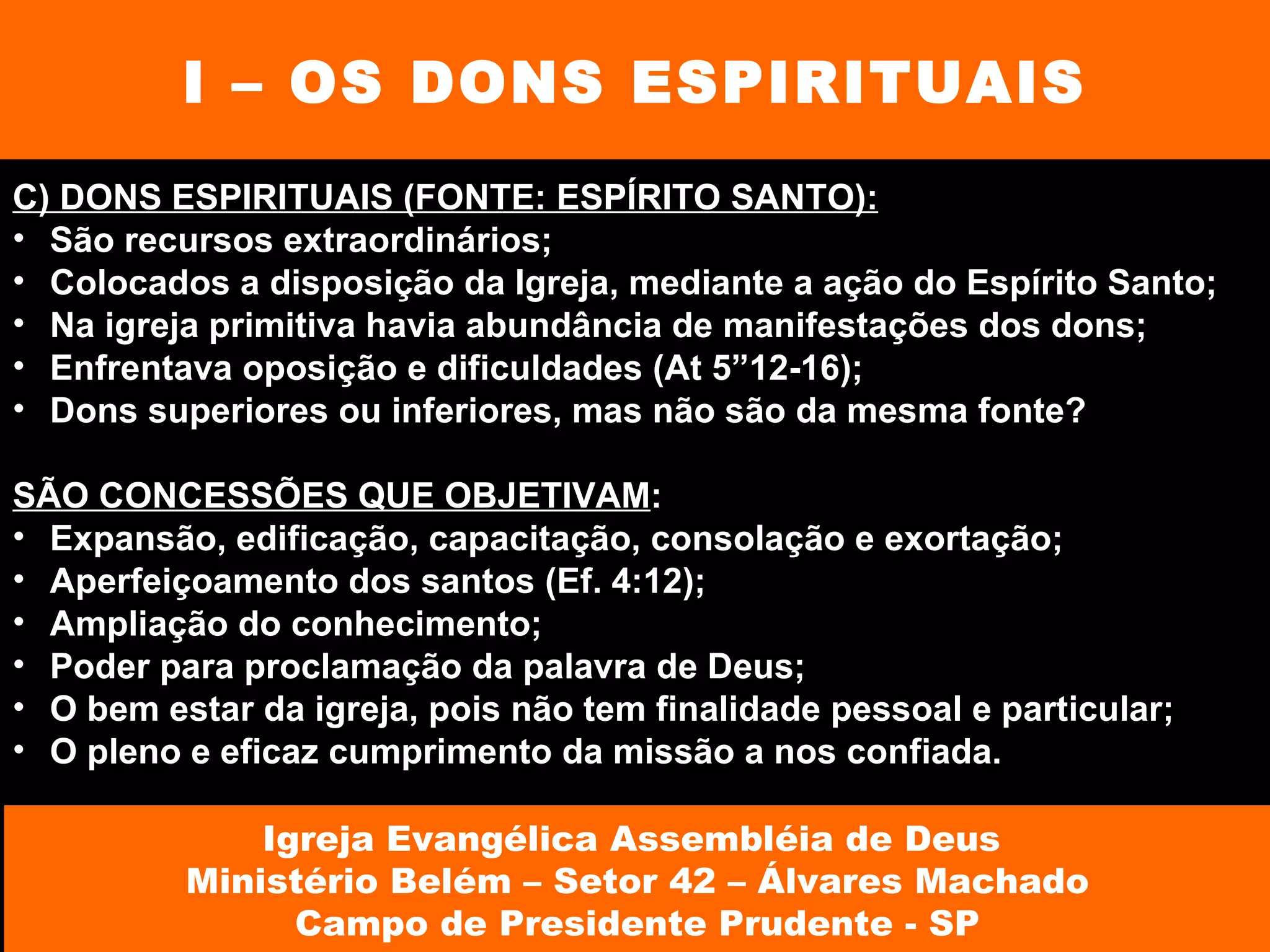 Lição 5 - A importância dos dons Espírituais | PPS