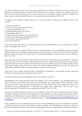 Lição_932016_ Jesus ministrava às necessidades das pessoas_GGR | PDF