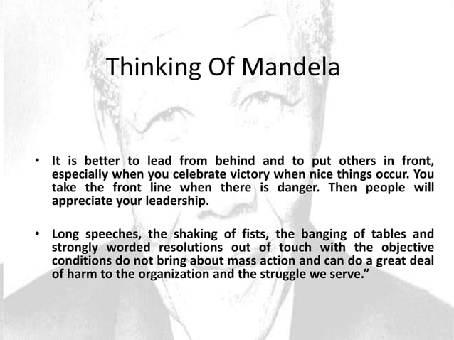 Leadership style Nelson Mandela | PPTX | Africa Travel | Travel Locations