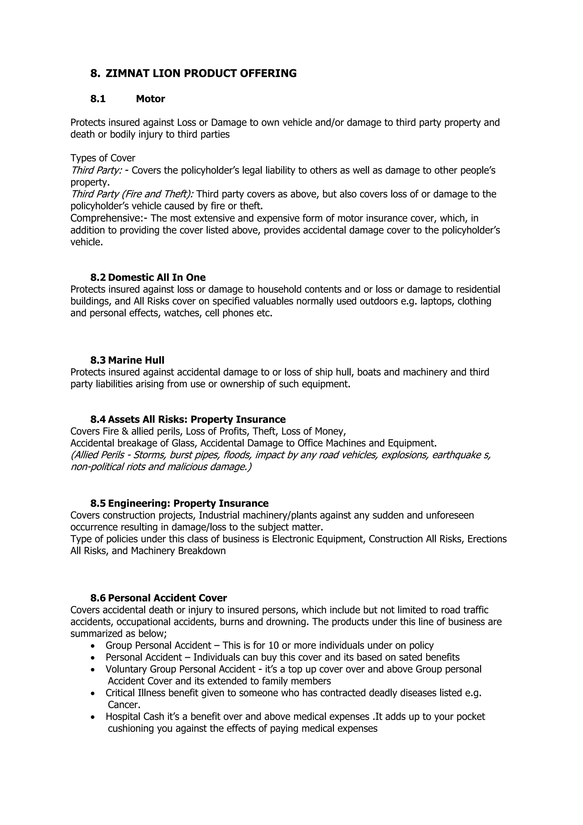 Zimnat Lion Insurance Company Profile | PDF