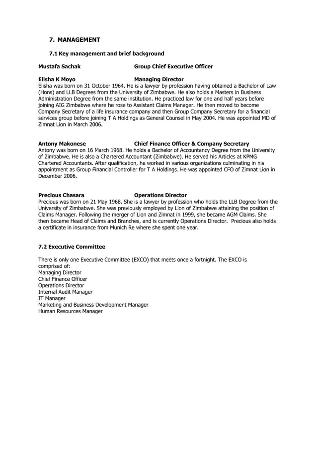 Zimnat Lion Insurance Company Profile | PDF