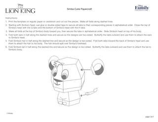 Printable Simba | PDF | Model Toys | Hobbies & Interests