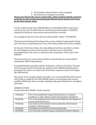 Lion Award for Class Excellence | DOCX