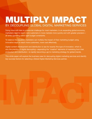 Decoupling Global Digital Marketing Services | PDF