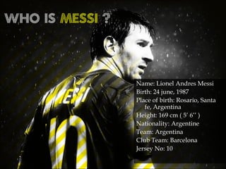 Presentation on Lionel Messi | PPT