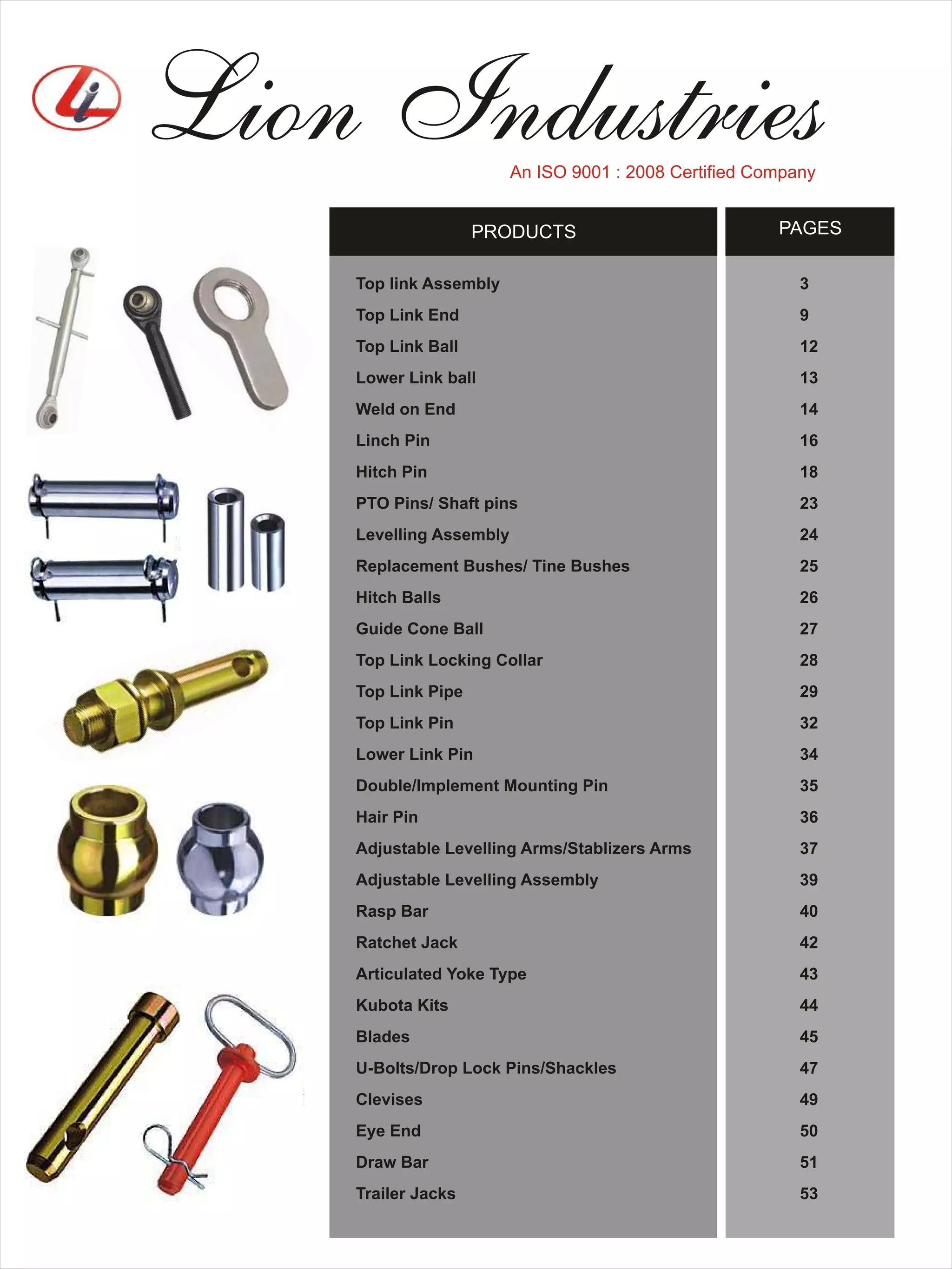 Lion industries (India) - Manufacturers of 3 point tractor linkage ...