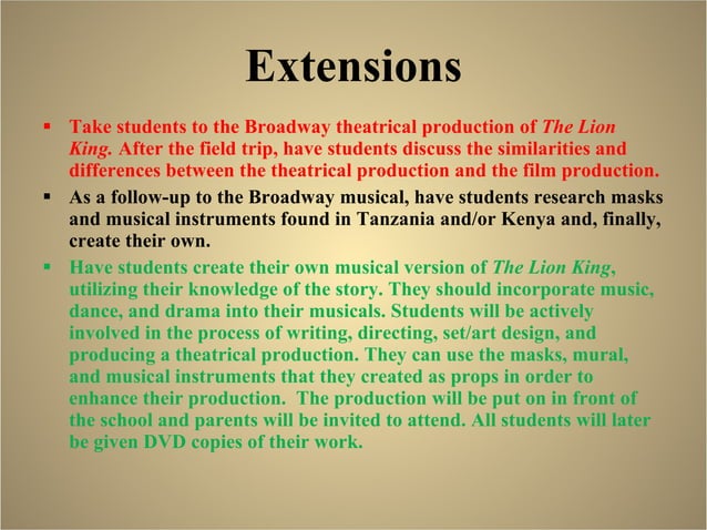 Lion King Lesson Plan | PPT