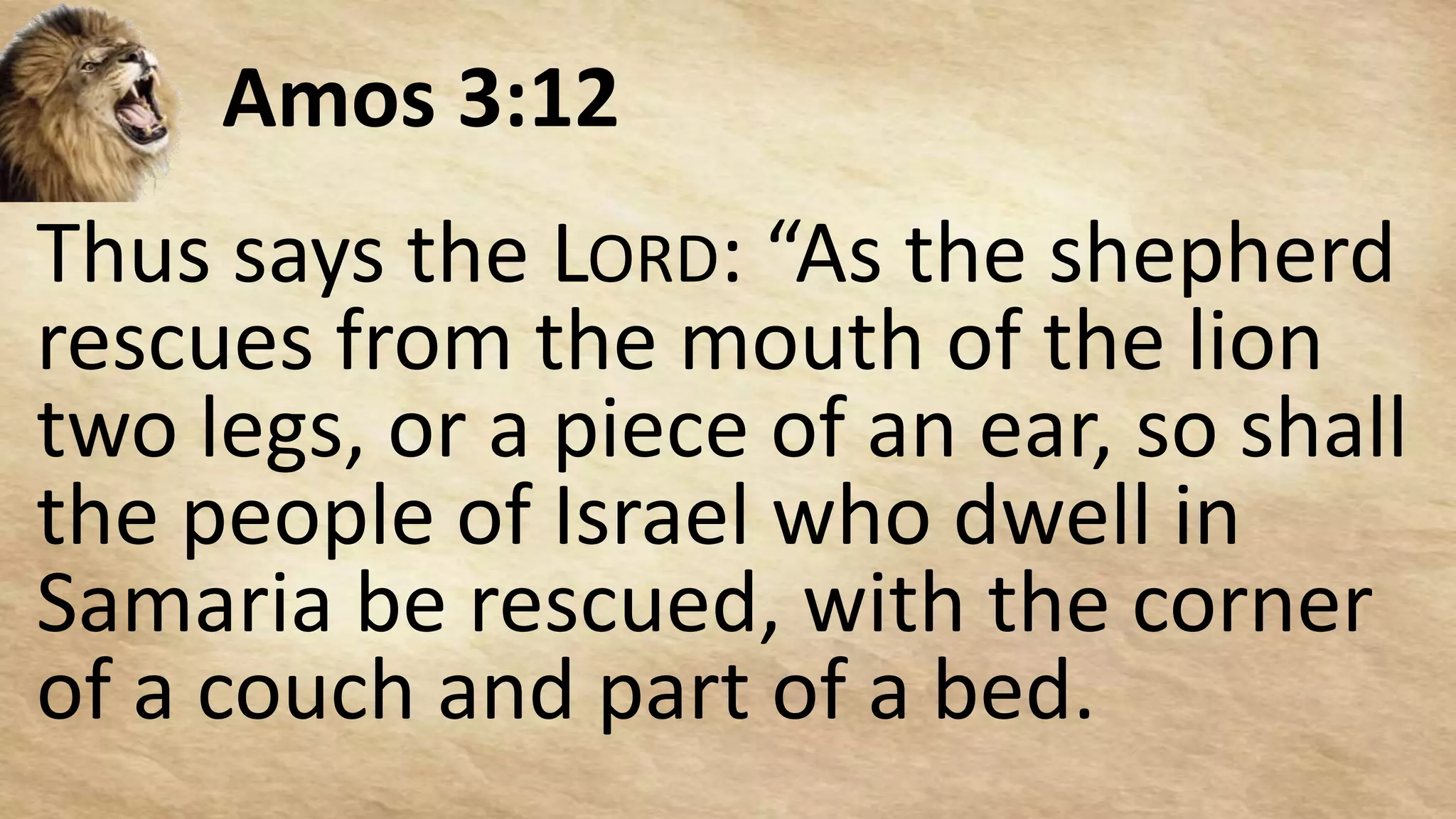 Amos: God's Roar for Justice and Mercy_The Lion Roars | PPTX