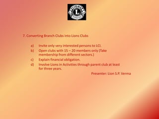 Lions club in rural sectors | PPT