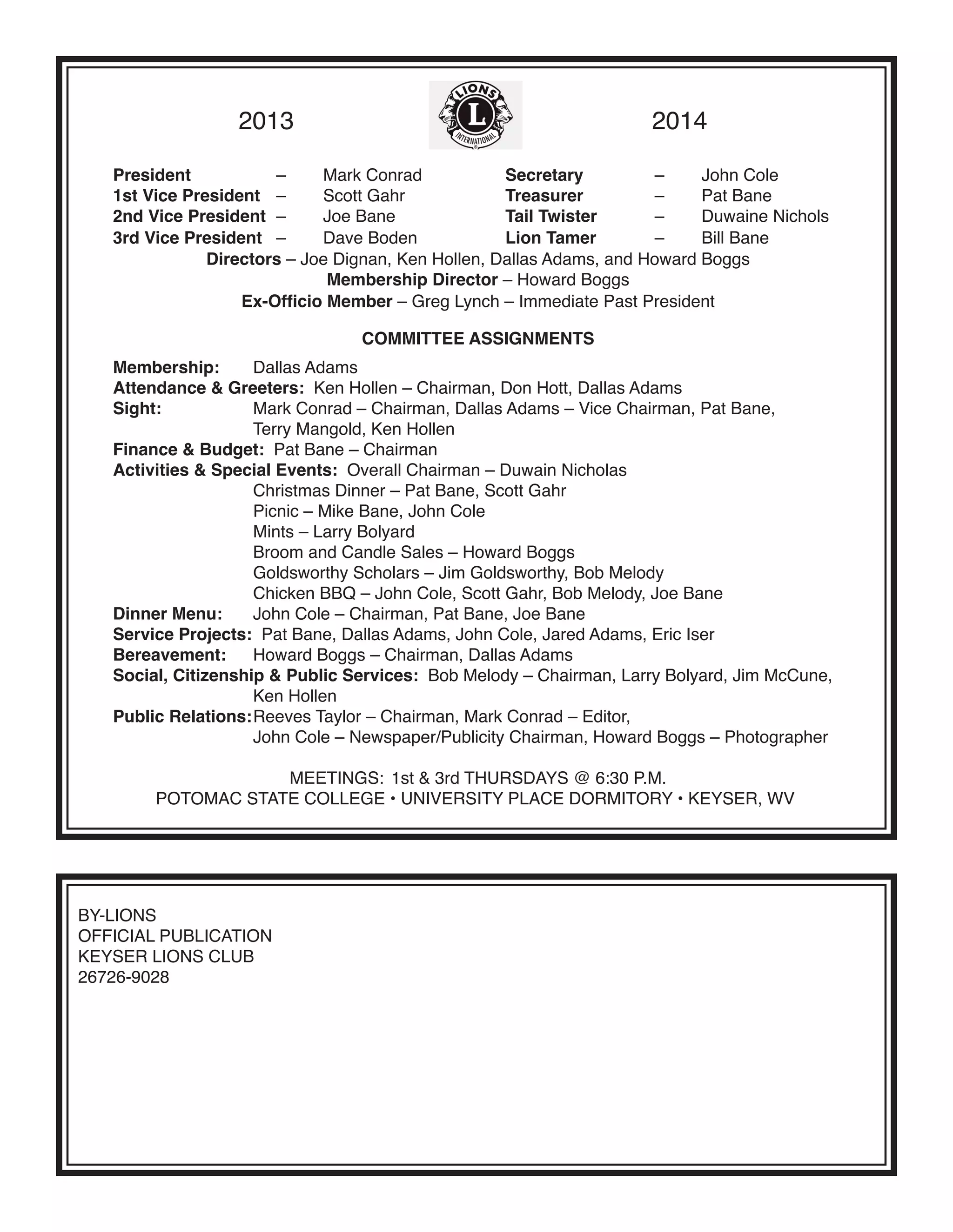 Lions club newsletter oct:nov 2013 | PDF