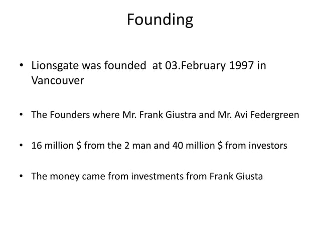 Lionsgate Präsentation | PPTX