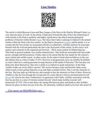 Lion Similes | PDF | Large Animals | Pets