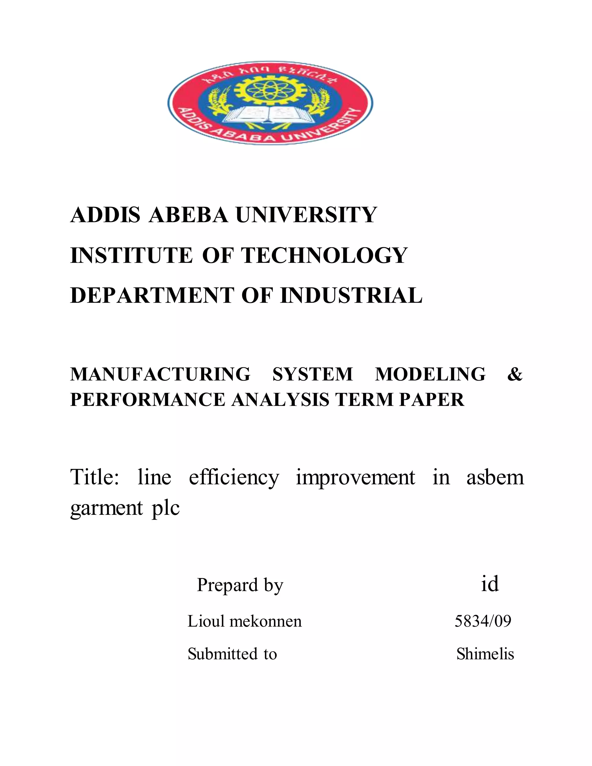 line balancing in garment industry | DOCX
