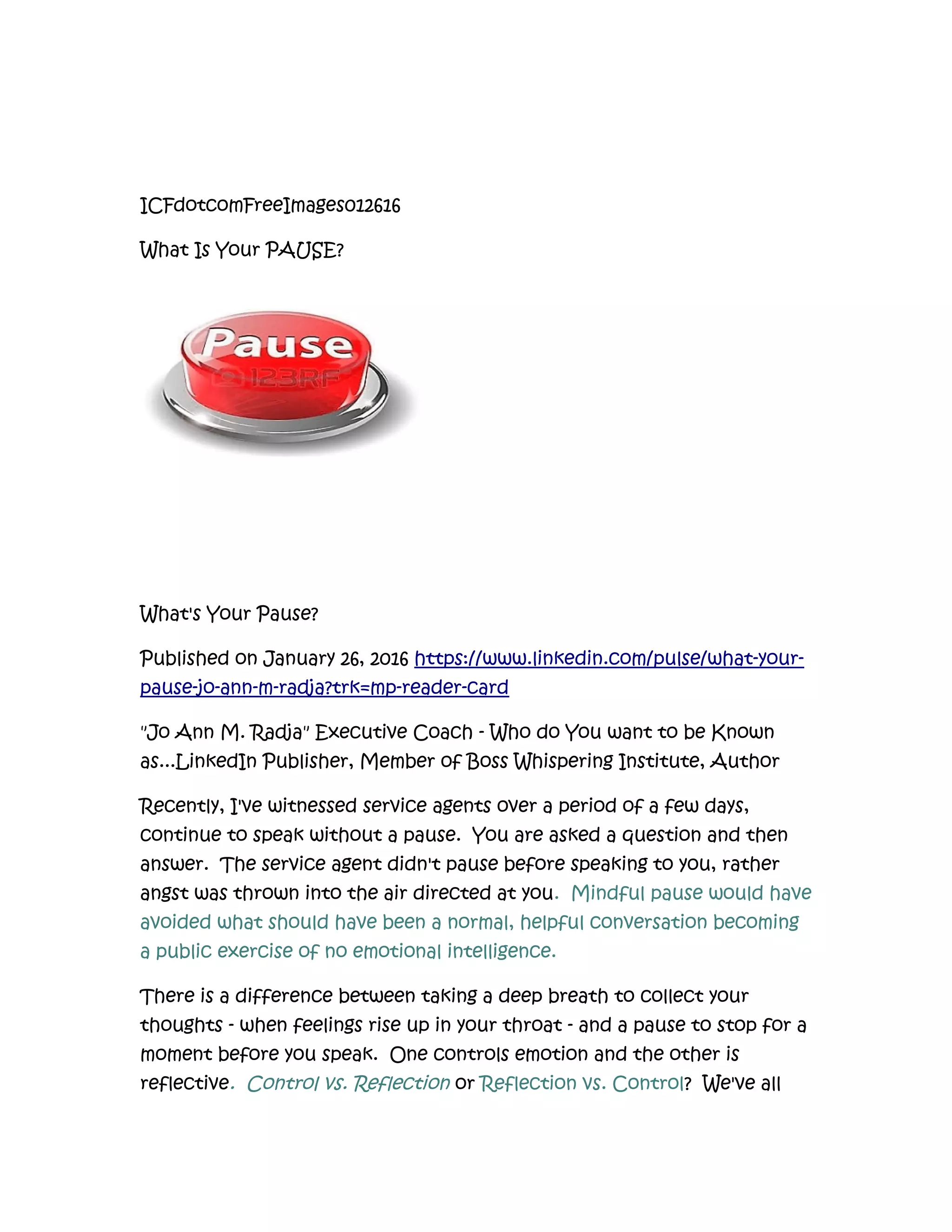 What's Your Pause? | PDF