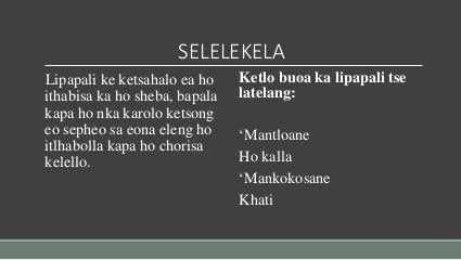 LIPAPALI TSA BASOTHO. | PPTX