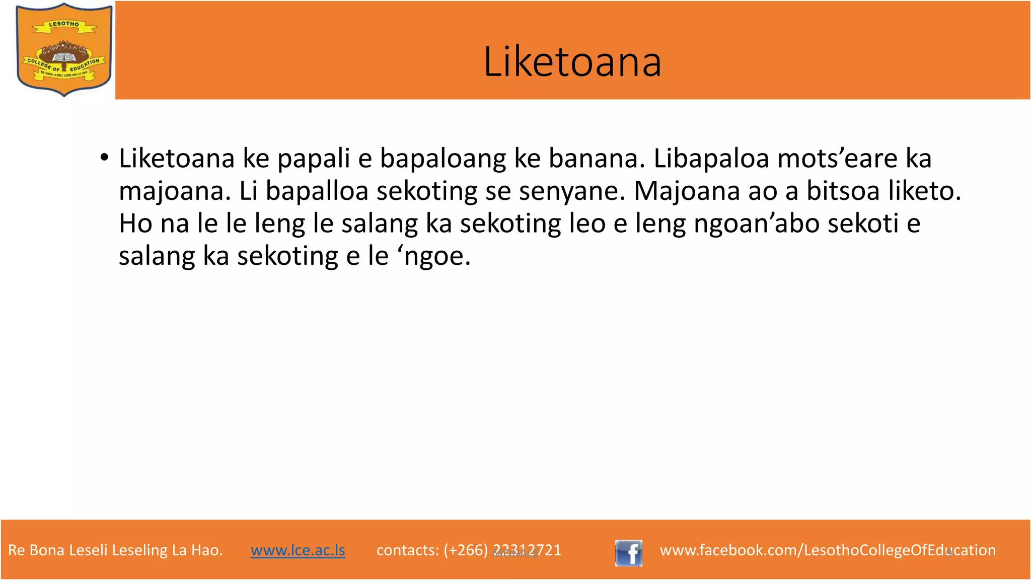 Lipapali tsa sesotho | PPTX