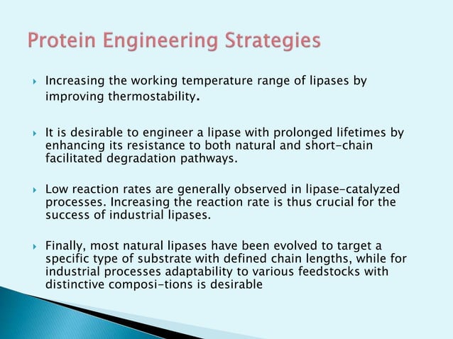 Lipase catalyzed process for biodiesel production protein engineering ...