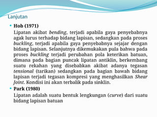 Struktur lipatan kerak bumi dalam konsep ilmu geologi | PPTX