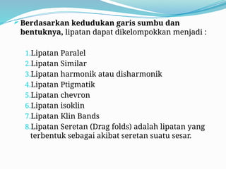 Struktur lipatan kerak bumi dalam konsep ilmu geologi | PPTX